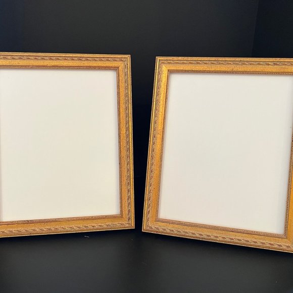 Accents | Pair Of Vintage Italian Gold Wood Picture Frames Under Glass ...
